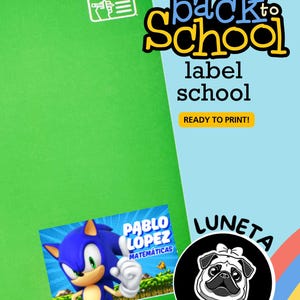 Sonic Name Labels Printable Name Labels for School, Personalized Name ...