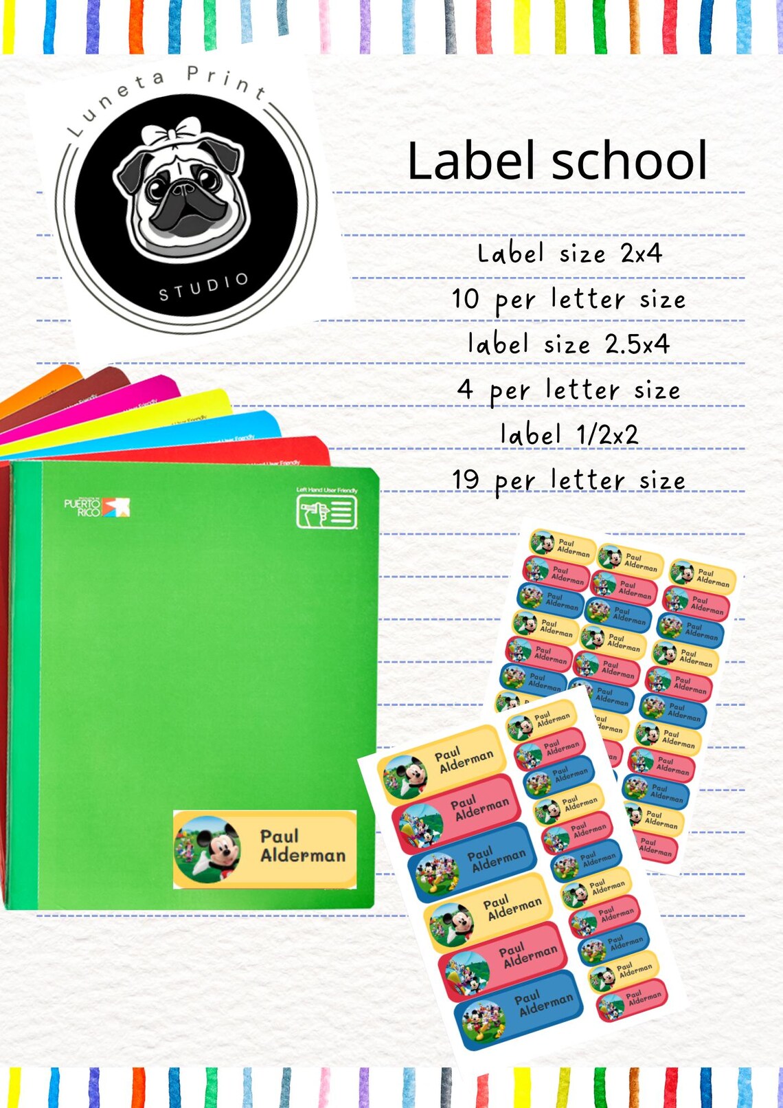 Mickey Mouse and Friends, Name Labels Printable Name Labels for School ...