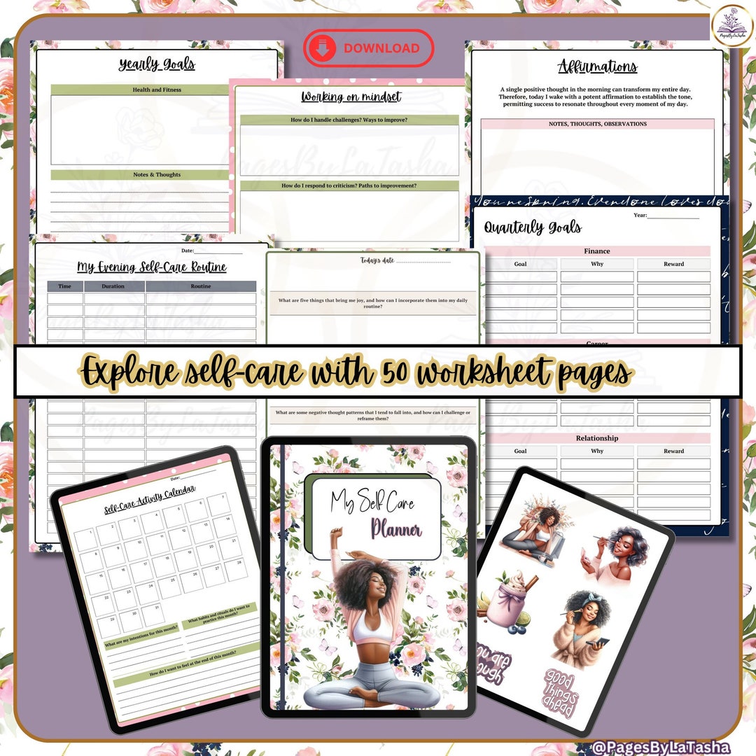 Digital Life Organizer With Self-care Routines and Checklists,self-love ...