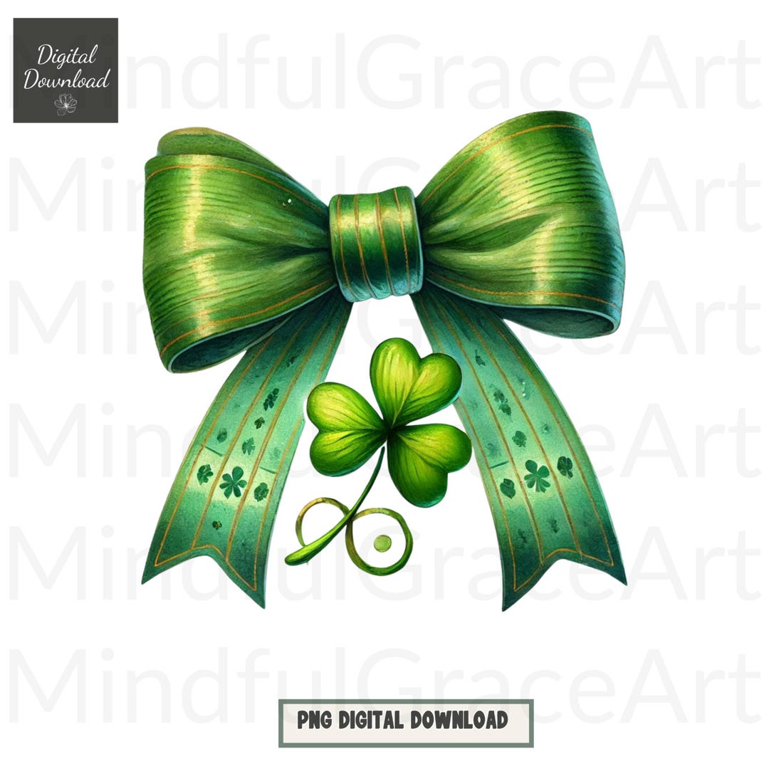 St Patricks Day Coquette Bow Perfect for Sublimation, Retro Shamrock ...