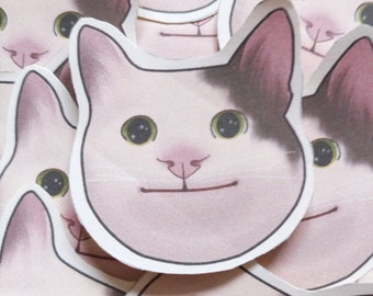 Polite Cat Meme Sticker, Cat Sticker Waterproof, Vinyl Decal, for ...