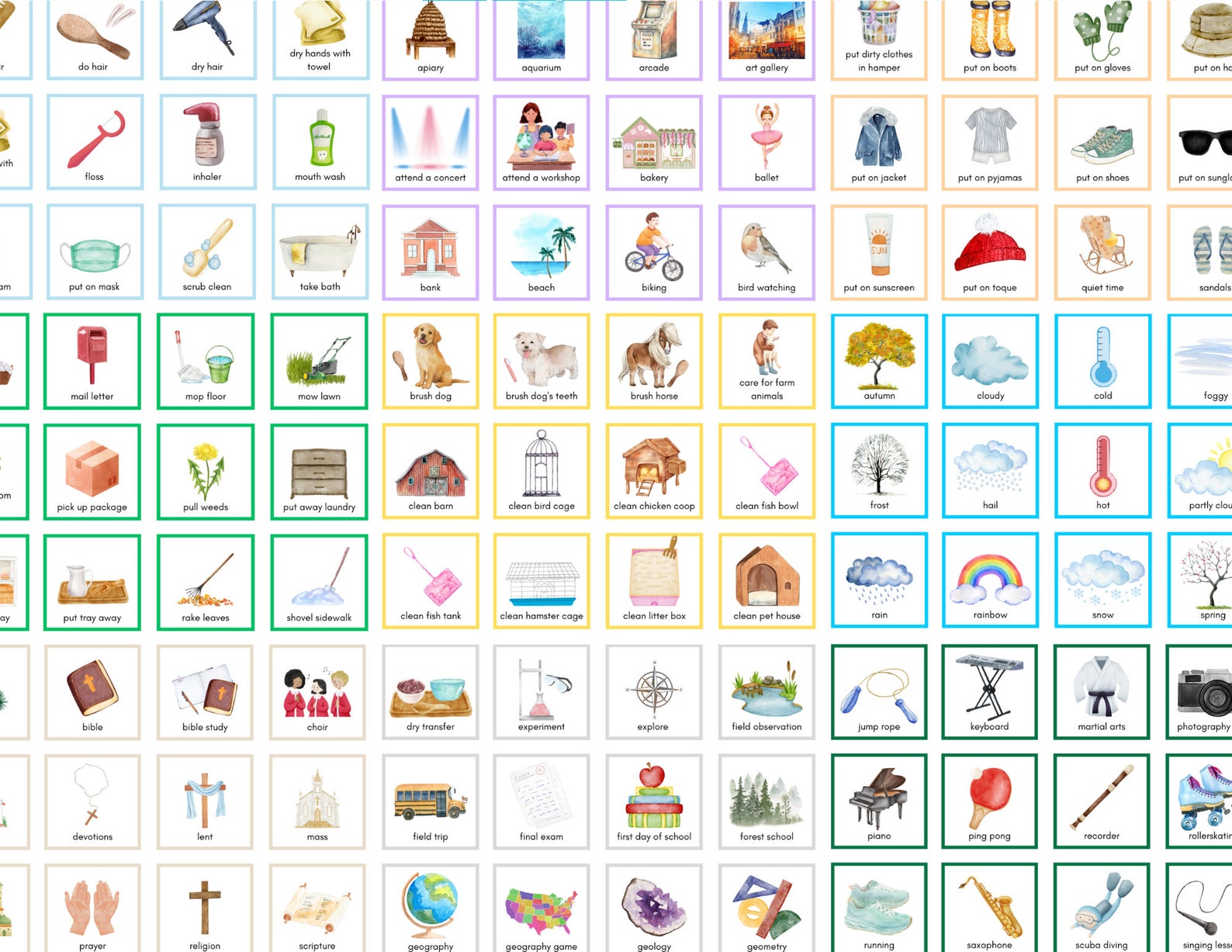 Editable Kids Daily Visual Routine Cards and Chore Chart, Daily Visual ...
