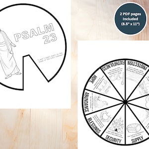 Psalm 23 Prayer Bible Coloring Wheel, Psalm 23 ESV, Bible Scripture ...