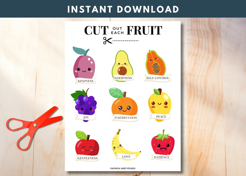 Fruit of the Spirit Matching Game, Preschool Activity, Sunday School ...