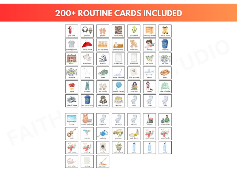 Daily Tasks Routine Cards EXPANSION PACK (230 Cards), Daily Visual ...