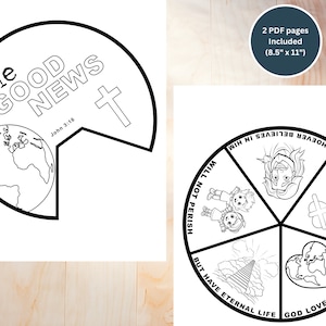 The Good News Bible Coloring Wheel John 3:16, Sunday School Lesson ...