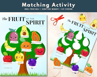 Fruit of the Spirit Matching Printable Game, Galatians 5 Activity ...