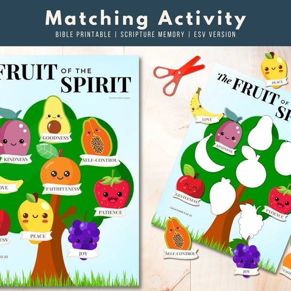 Fruit Matching Digital - Etsy
