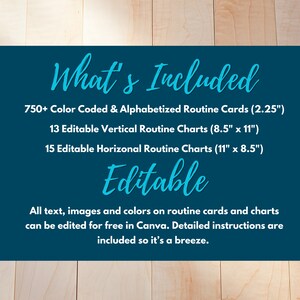 Editable Kids Daily Visual Routine Cards and Chore Chart, Daily Visual ...