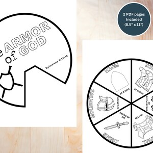 The Armor of God Bible Coloring Wheel, Scripture Activity, Bible Memory ...