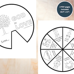 God is Love Bible Coloring Wheel, Bible Lesson Kids, 1 Corinthians 13 ...
