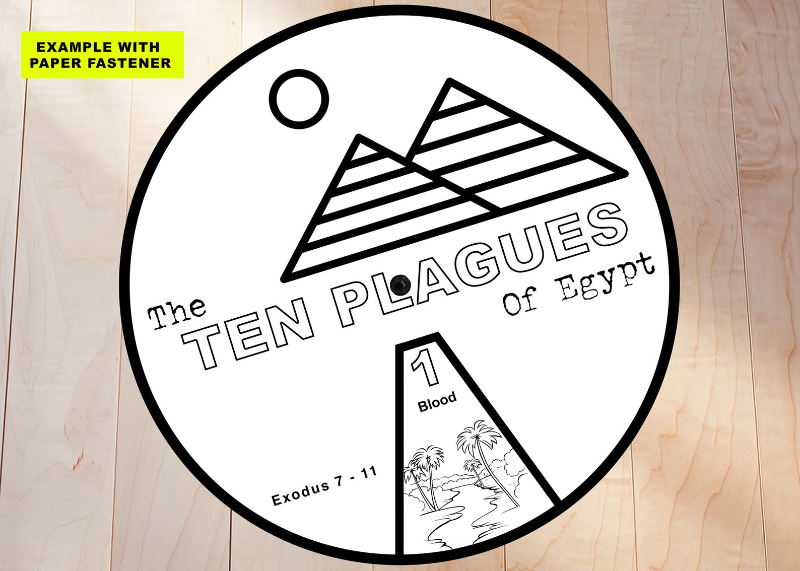 10 Pack Coloring Wheel Bundle for Kids, Printable Bible Activity, Kids ...