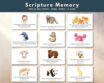 Kids Scripture Memorization Cards Printable Bible Verse Memory Cards ...