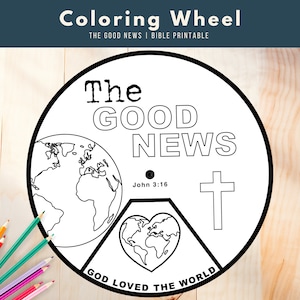 The Lord's Prayer Bible Coloring Wheel, Bible Story Activity, Printable ...