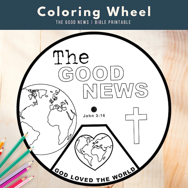 The Lord's Prayer Bible Coloring Wheel, Bible Story Activity, Printable ...