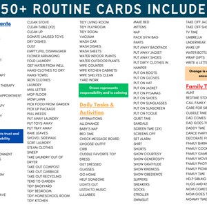 Editable Kids Daily Visual Routine Cards and Chore Chart, Daily Visual ...