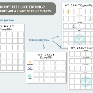 Editable Daily Tasks Routine Chart (150 Pack), Daily Visual Routine ...