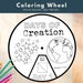 Days of Creation Bible Coloring Wheel, Bible Story Activity, Printable ...