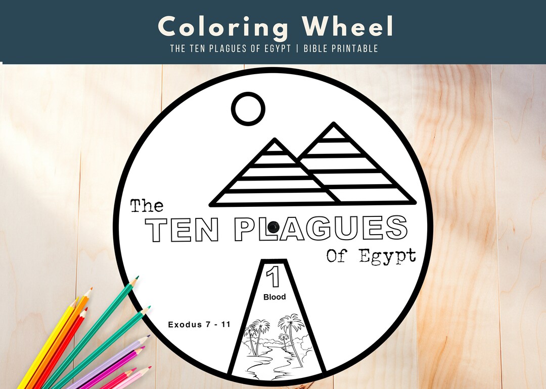 The Ten Plagues of Egypt Bible Coloring Wheel, Bible Verse Memory Game ...