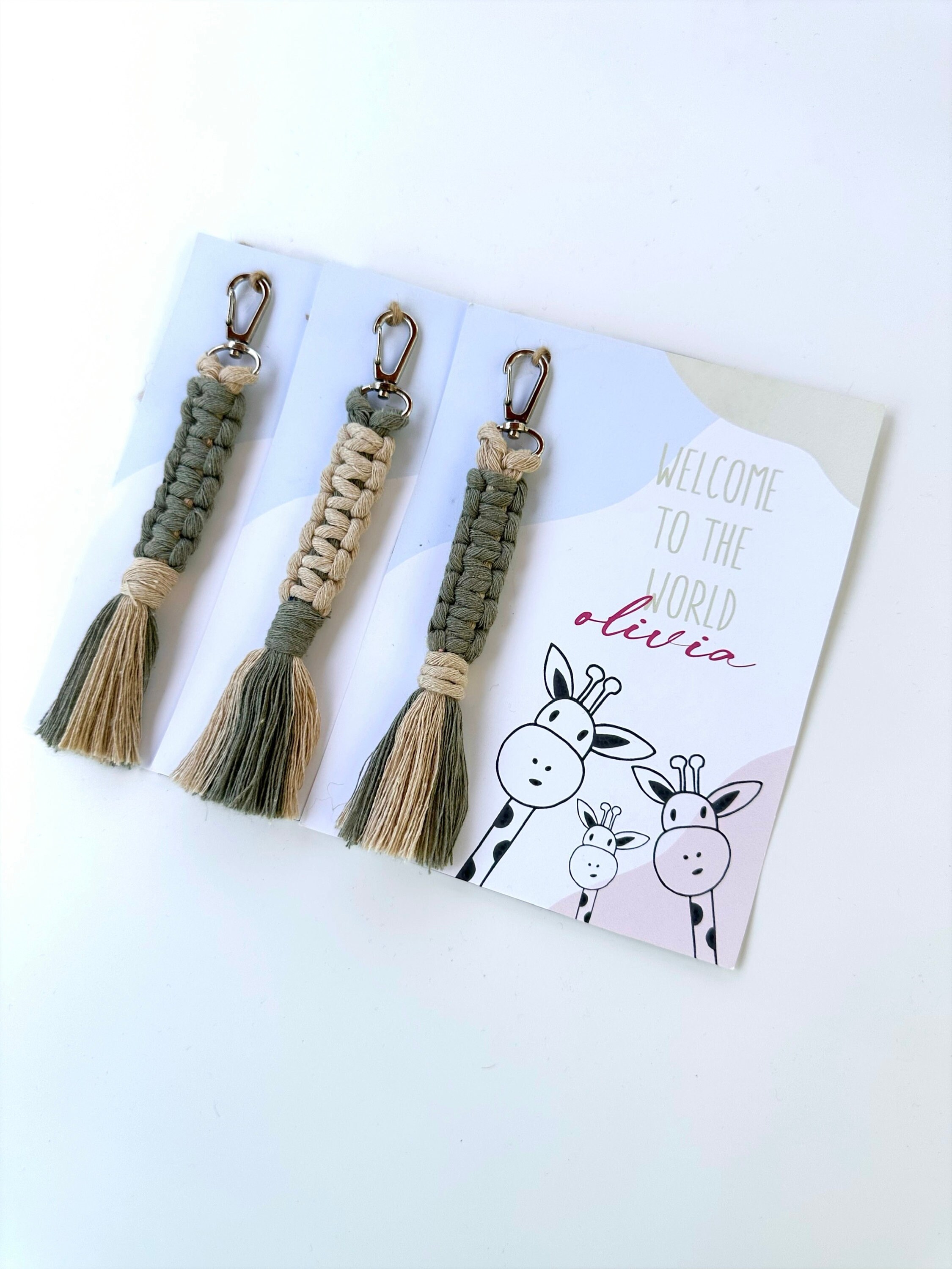Baby Shower Favors for Guest / Macrame Keychain / Welcome to - Etsy