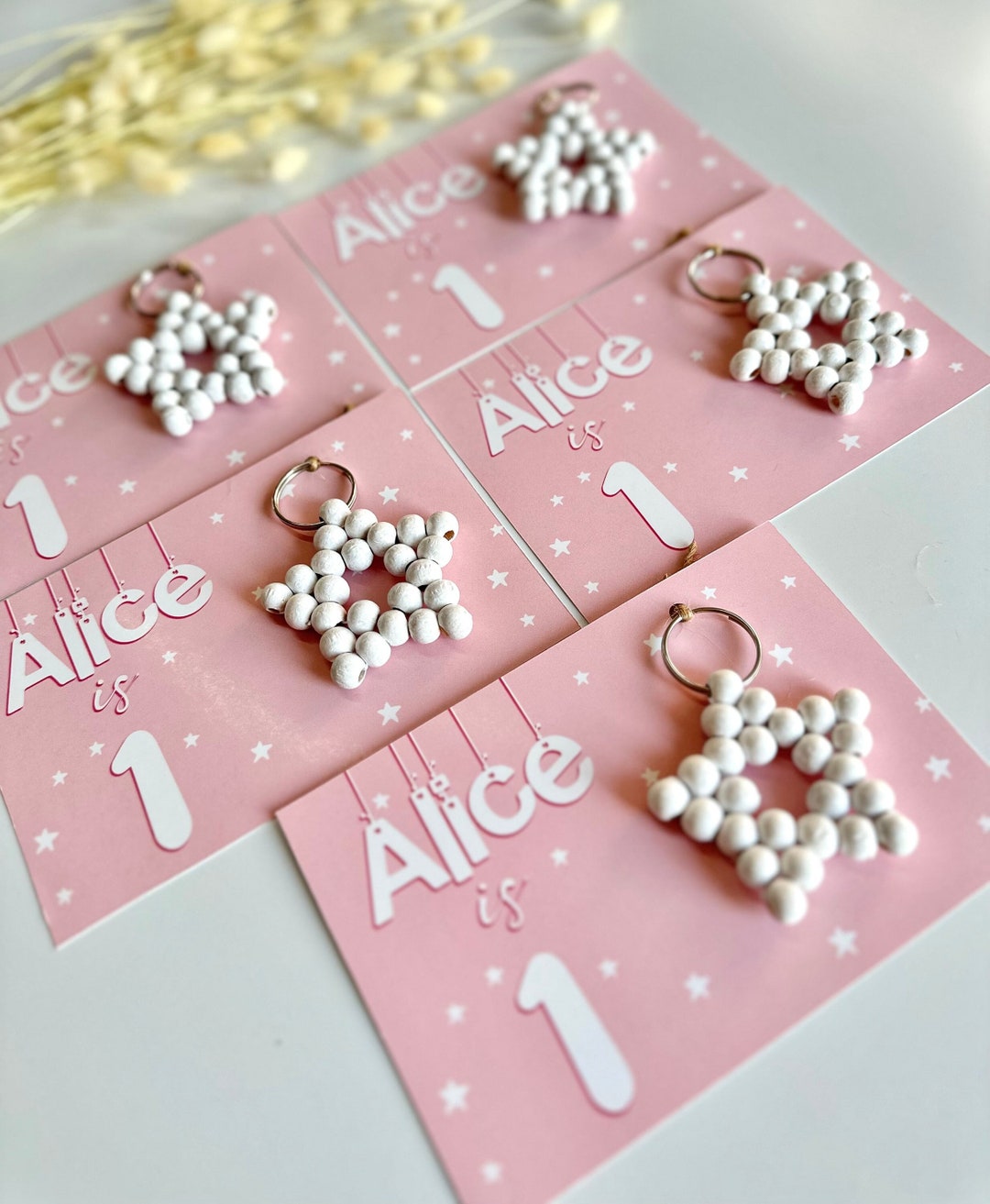 Personalized Wooden Bead Keychain / Birthday Party Favors for Kids - Etsy