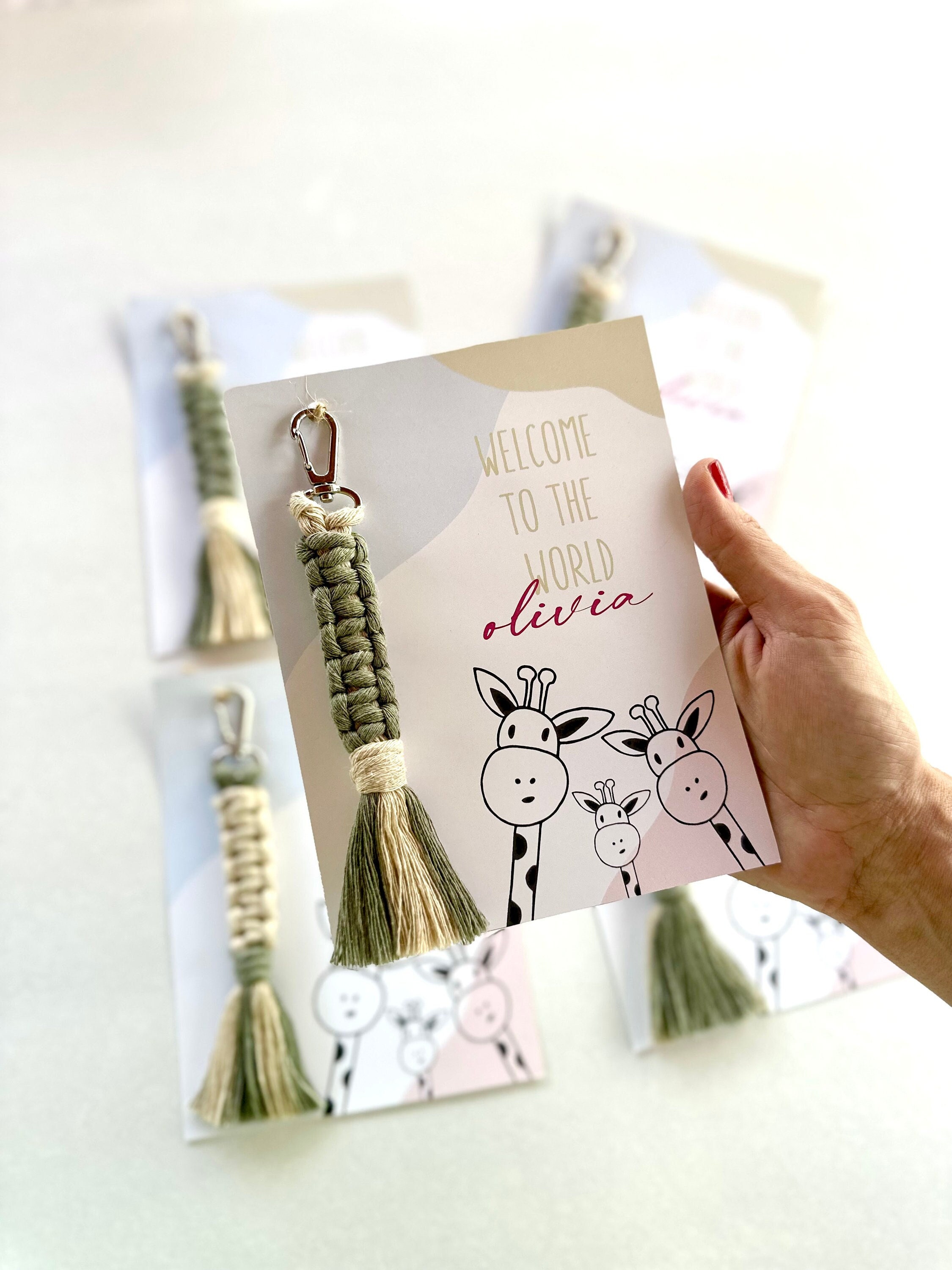 Baby Shower Favors for Guest / Macrame Keychain / Welcome to - Etsy