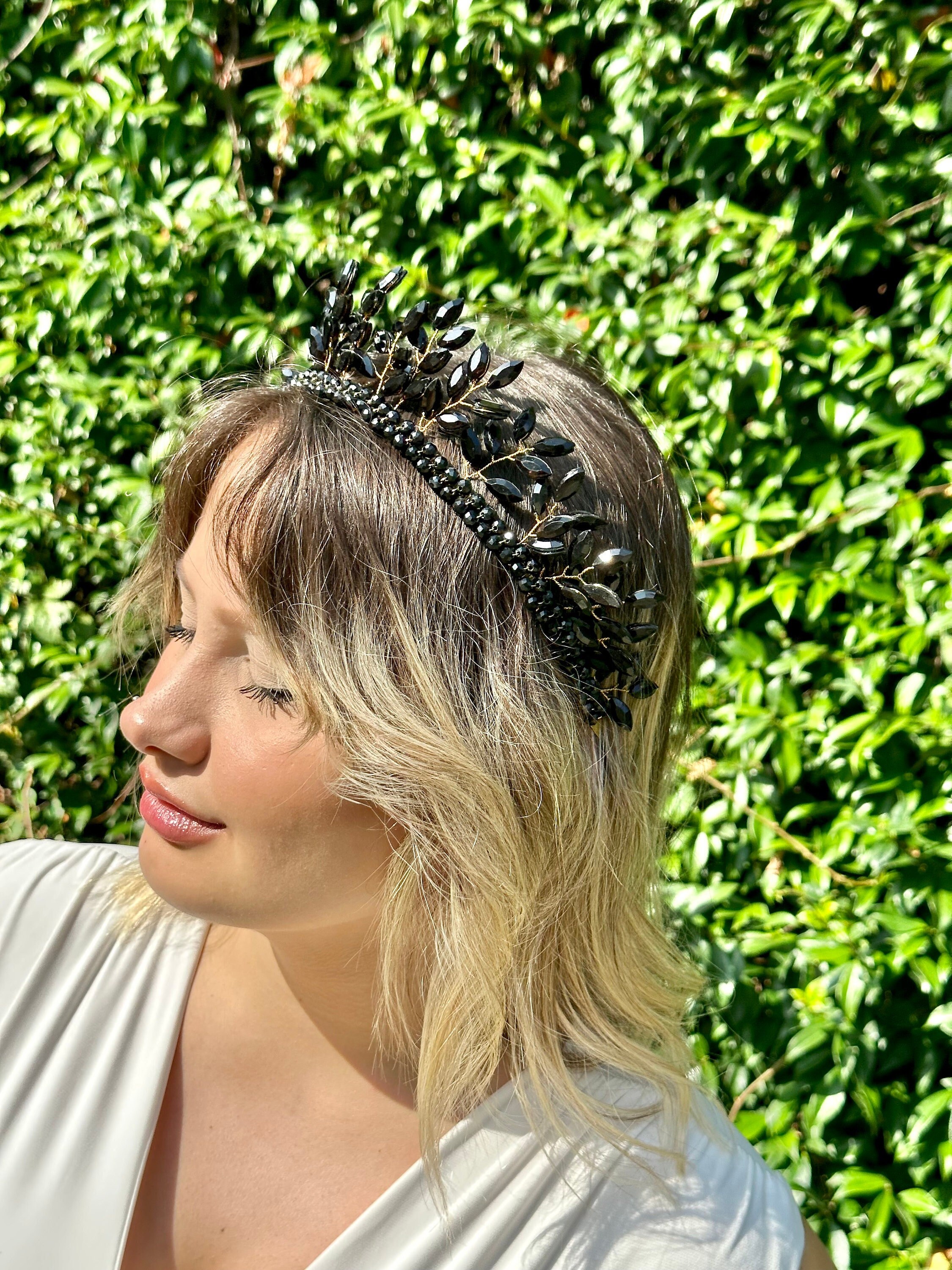 Black Tiara / Birthday Tiara / Black Headband / Gothic Tiara - Etsy