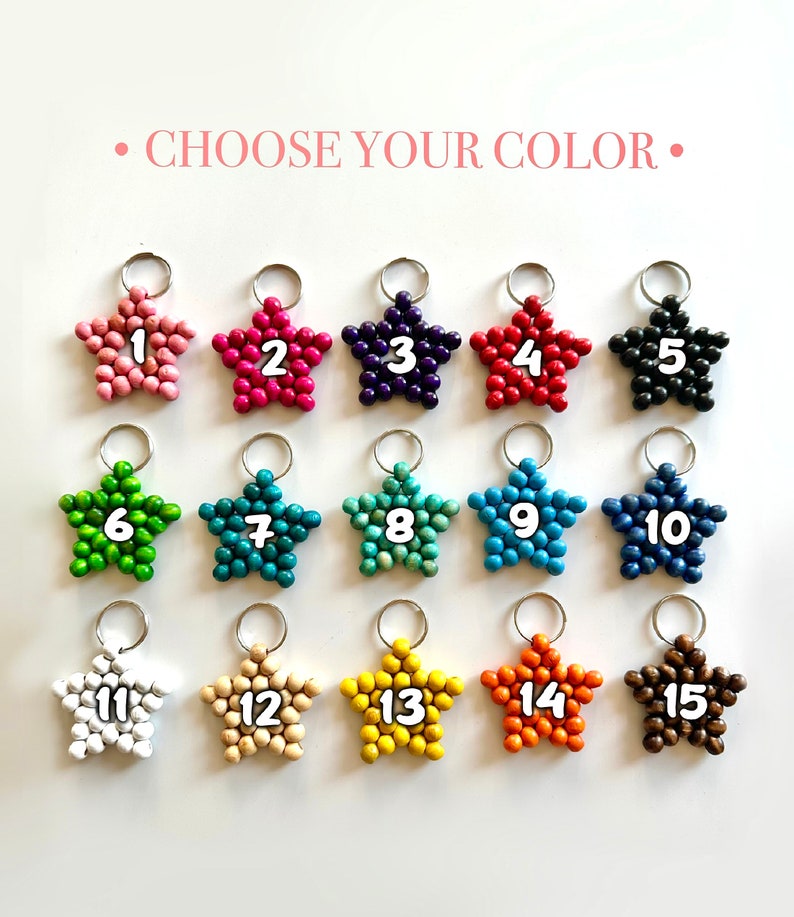 Personalized Wooden Bead Keychain / Birthday Party Favors for Kids - Etsy