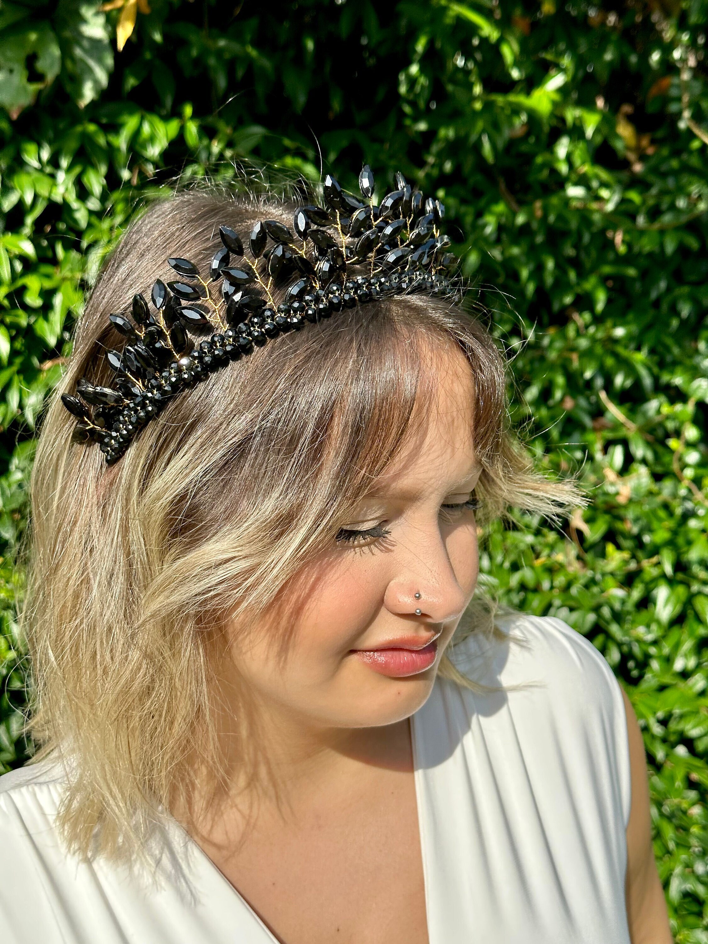 Black Tiara / Birthday Tiara / Black Headband / Gothic Tiara - Etsy