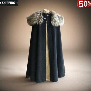 Medieval Fur Cloak Renaissance Fair Larp Viking Cloak Cape Coat Gothic ...