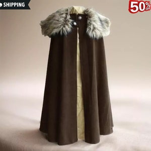 Medieval Fur Cloak Renaissance Fair Larp Viking Cloak Cape Coat Gothic ...