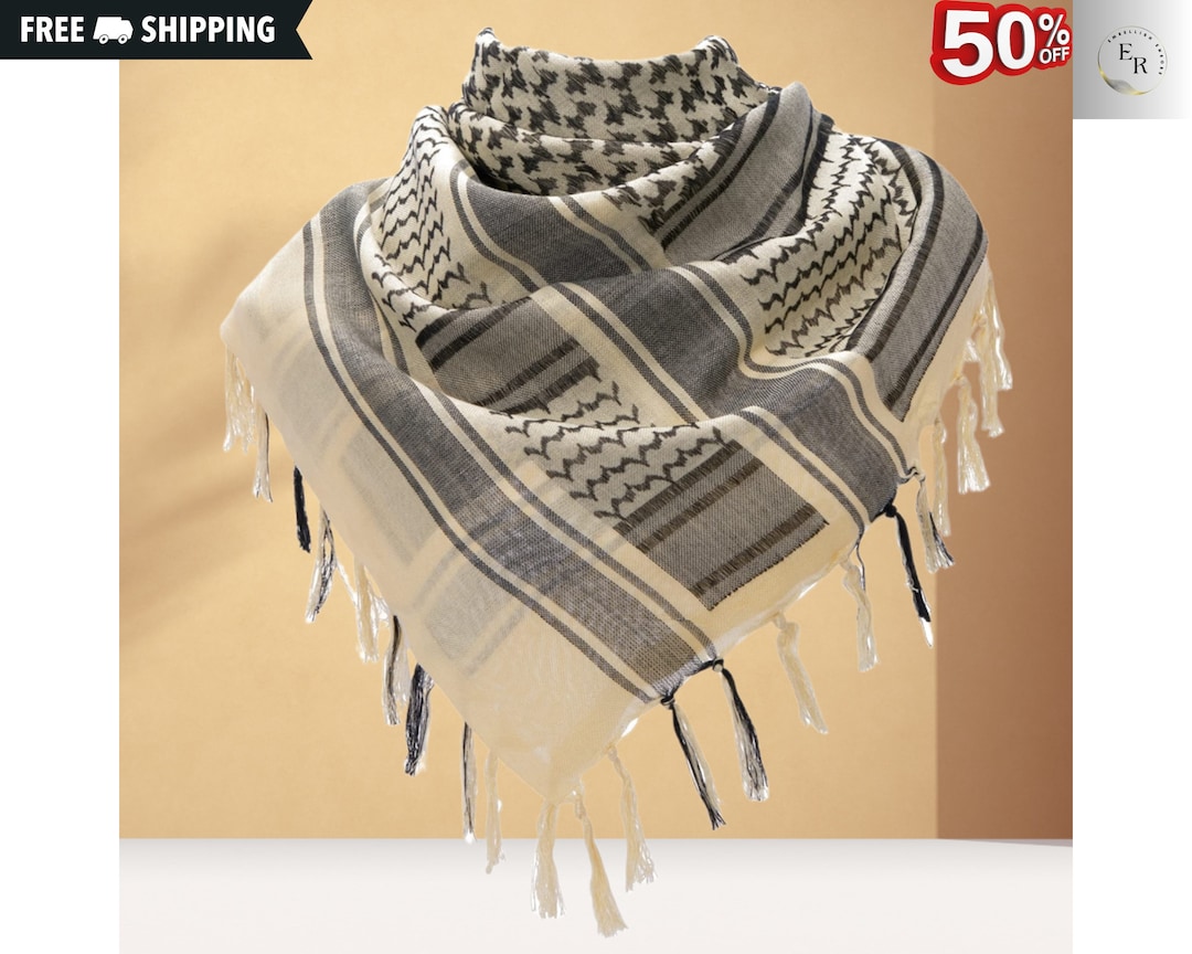 Plaid Keffiyeh Palestine Scarf Palestinian Keffiyeh Head Scarf Cotton ...
