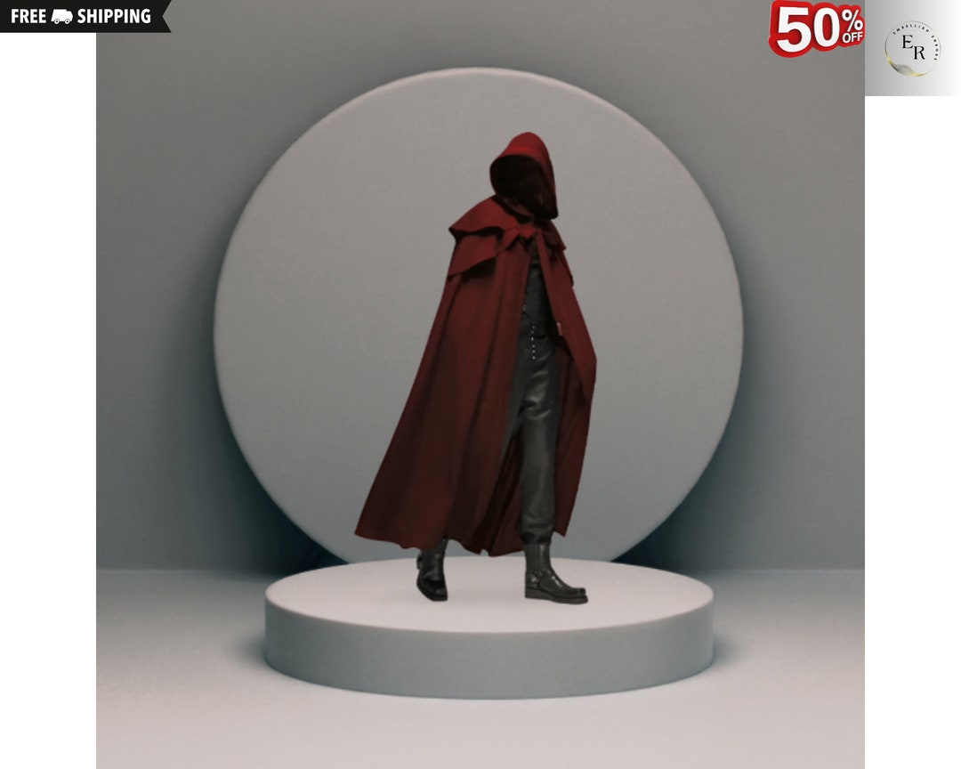 Medieval Hooded Cloak Renaissance Fair Pirate Costume Wizard Cloak ...