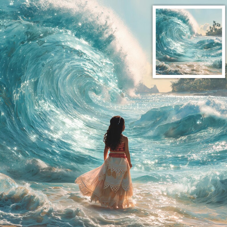 20 Island Princess Digital Background Bundle – Tropical Ocean Island ...