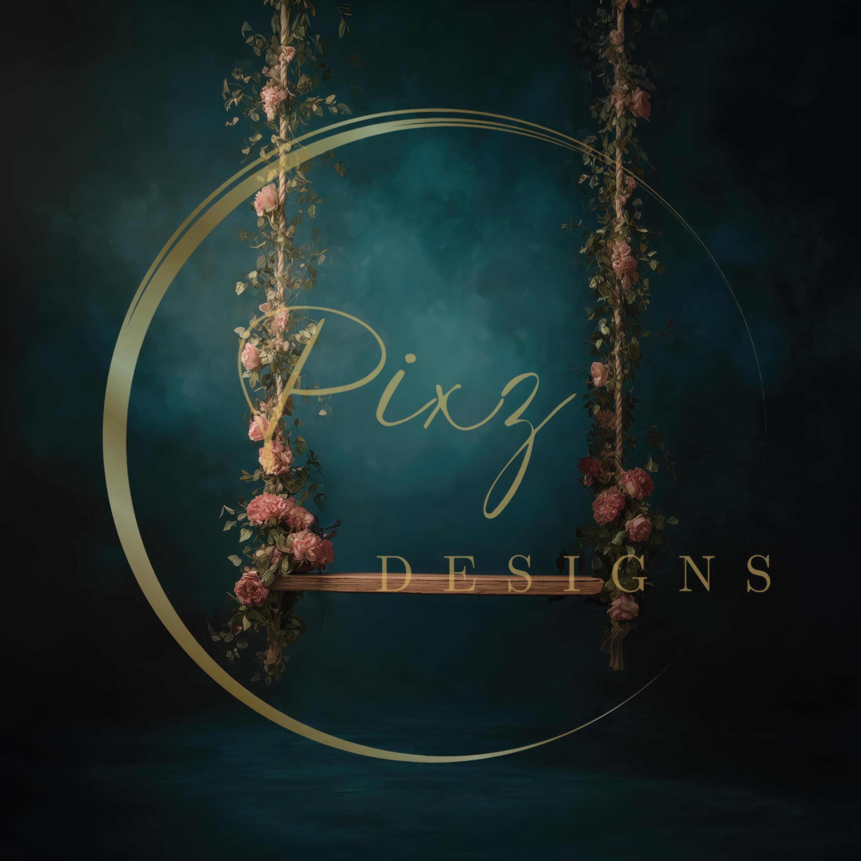 Maternity Digital Backdrop, Elegant Maternity Background, Teal Floral ...