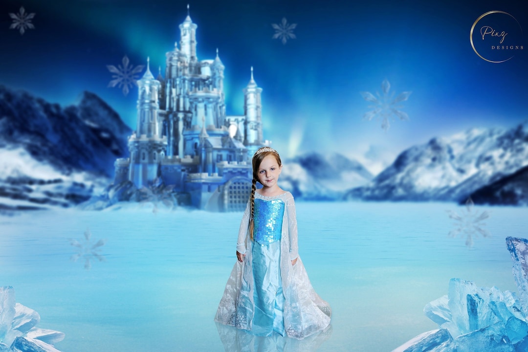 Frozen Ice Castle Digital Background for Photographers, Ice Palace ...