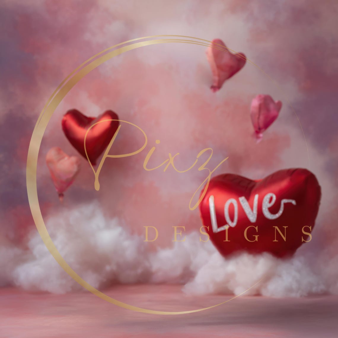 Valentines Day Digital Background, Heart, Love, Holiday Portrait ...