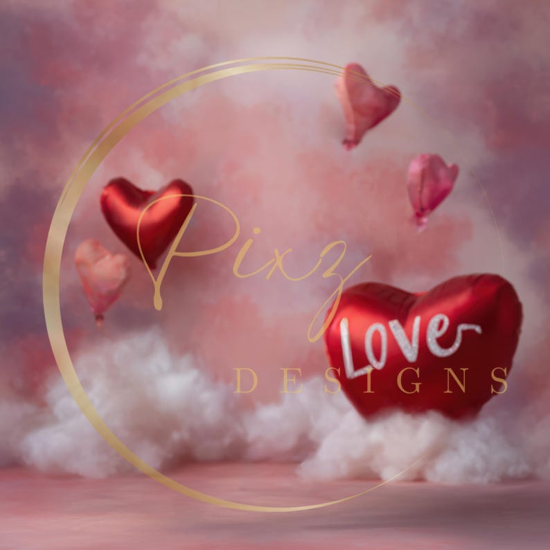 Valentines Day Digital Background, Heart, Love, Holiday Portrait ...