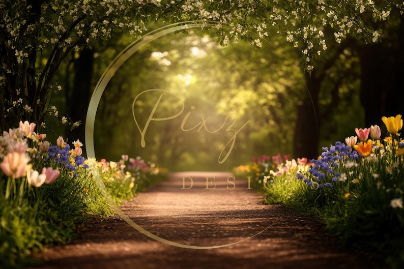 Spring Pathway Digital Backdrop Photography - Digital Background ...