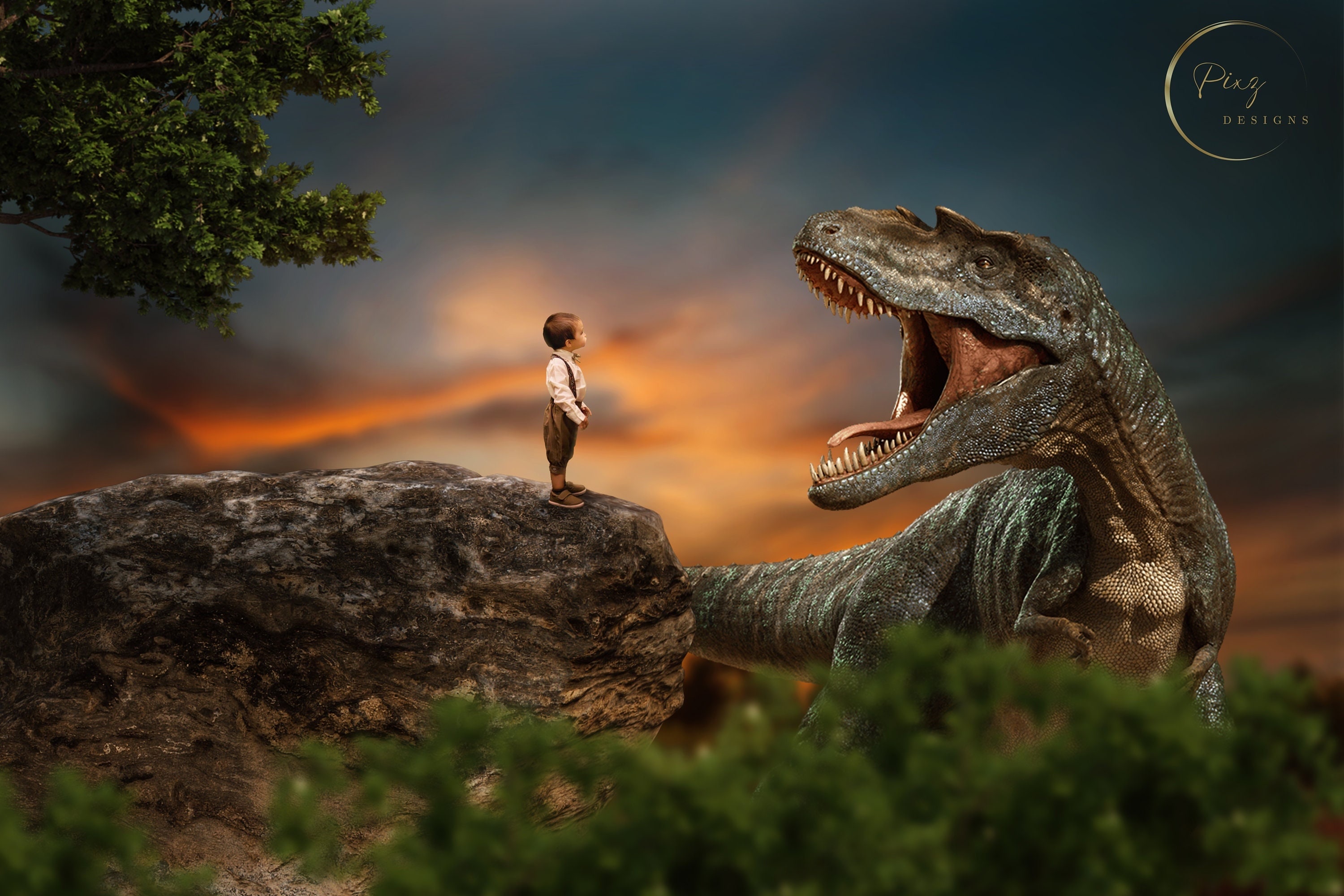 Dinosaur Digital Background, Dinosaur Digital Backdrop, Ledge, for ...