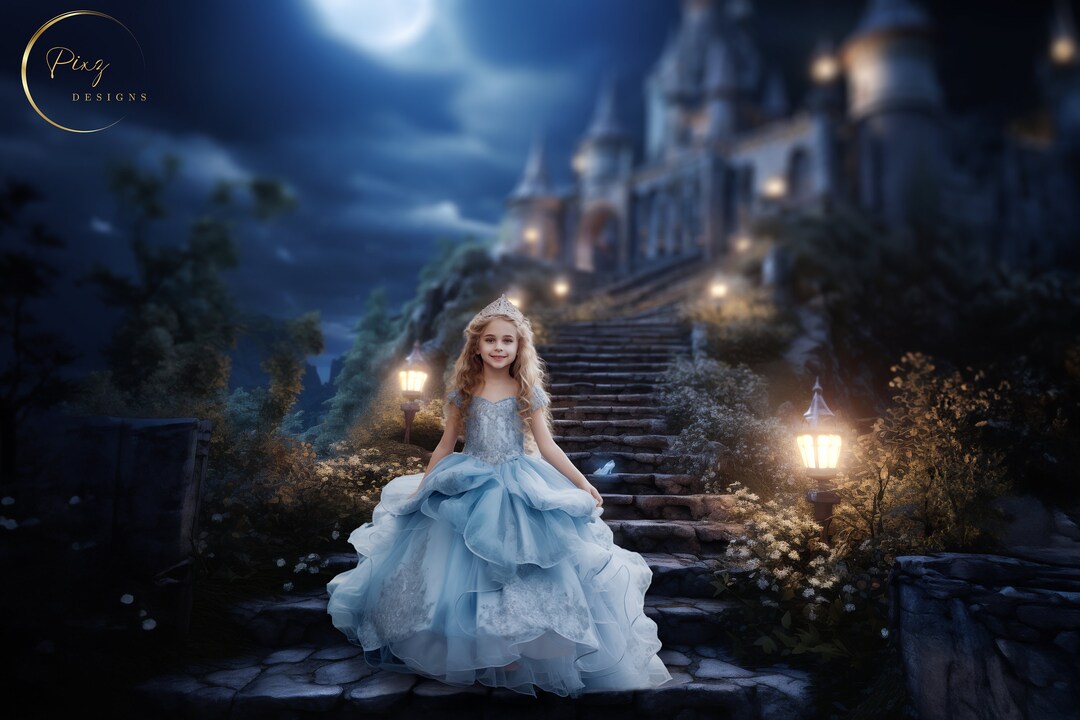 Cinderella Staircase Inspired Digital Background, Cinderella Castle ...