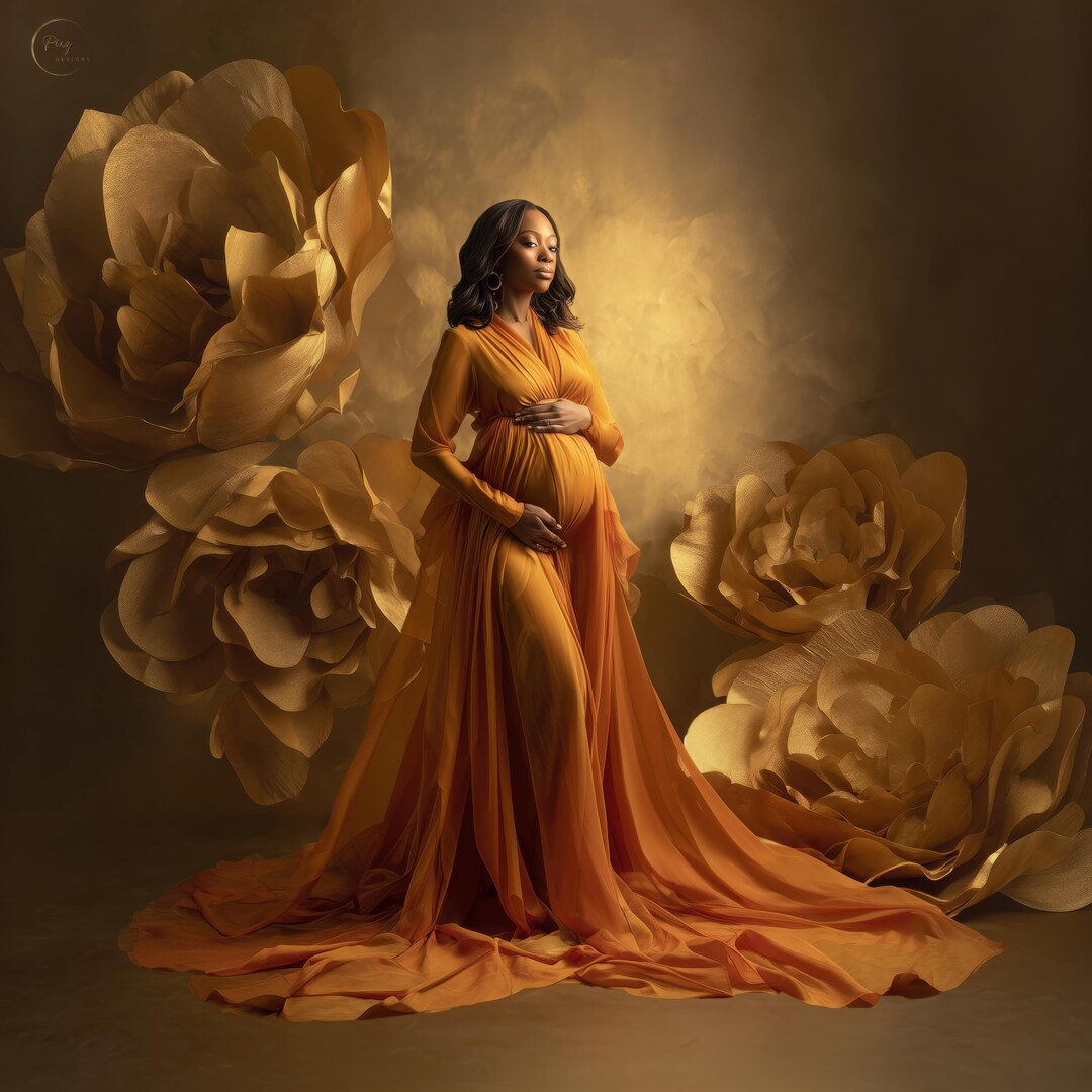 Maternity Digital Background -floral Dreamy Pregnancy Backdrop ...