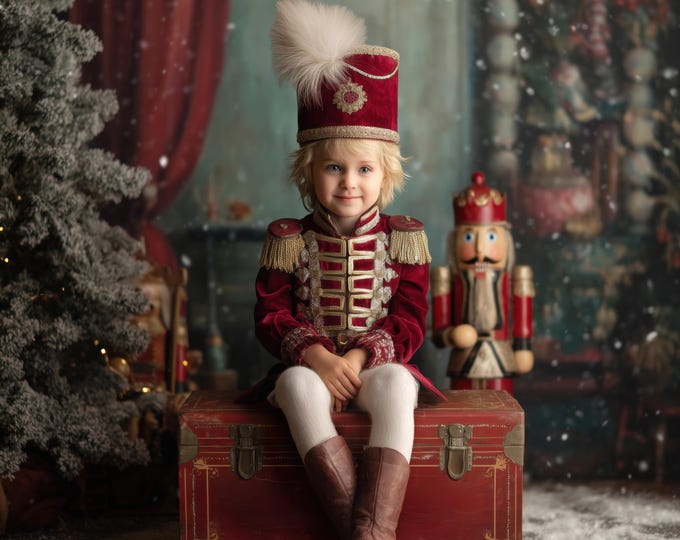 Christmas Studio Digital Background, Holiday Portrait Digital Backdrop ...