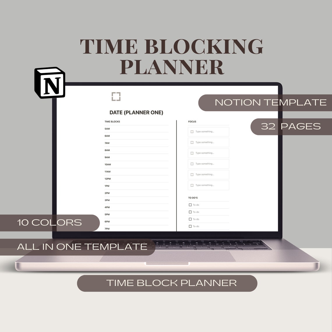 Time Blocking Planner Hourly Planner Notion Template Time - Etsy