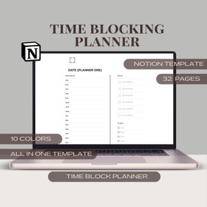 Time Blocking Planner Hourly Planner Notion Template Time - Etsy