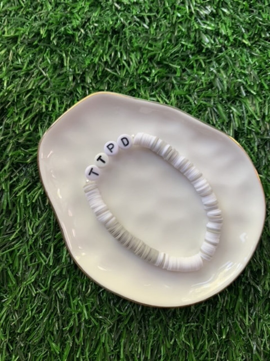 Taylor Swift Ttpd Tortured Poets Department Grey and White Pearl Clay ...