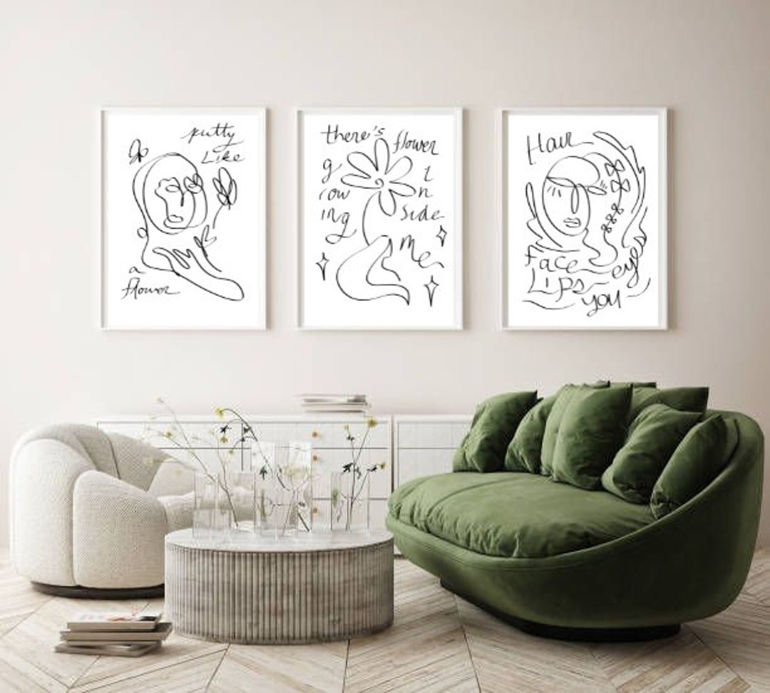 B4 Poster-line ART-MONOLADY - Etsy