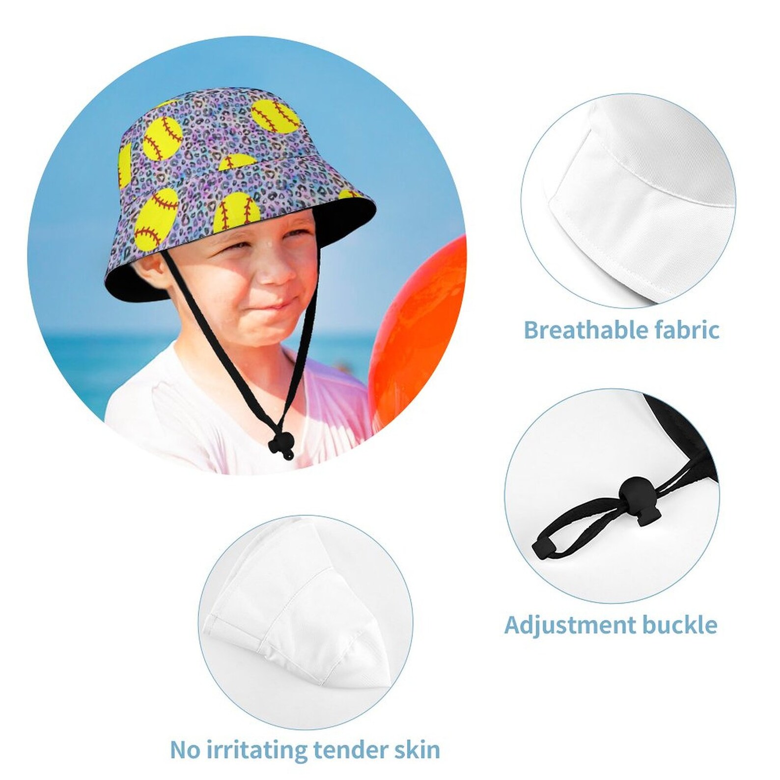 Kids Softball Bucket Hat, Game Day Cap, Gift for Player and Sister and ...