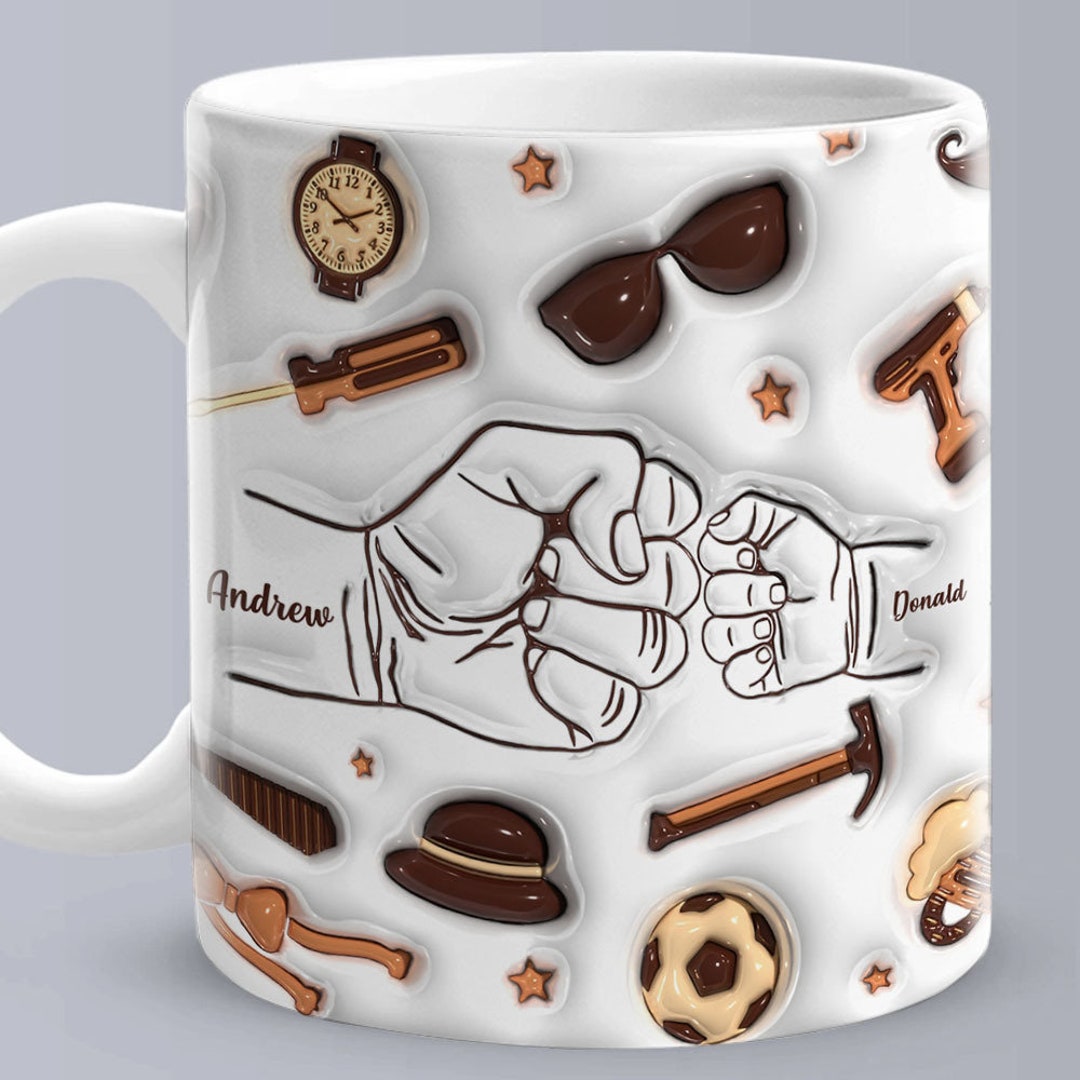 Personalized Soccer Dad Mug Fist Bump Mug for Papa or Grandpa Perfect ...