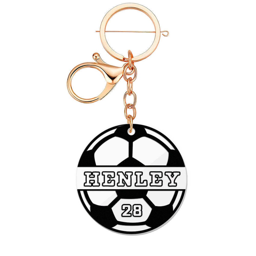 Personalized Soccer Keychain Custom Name Soccer Tag Gift for Soccer ...